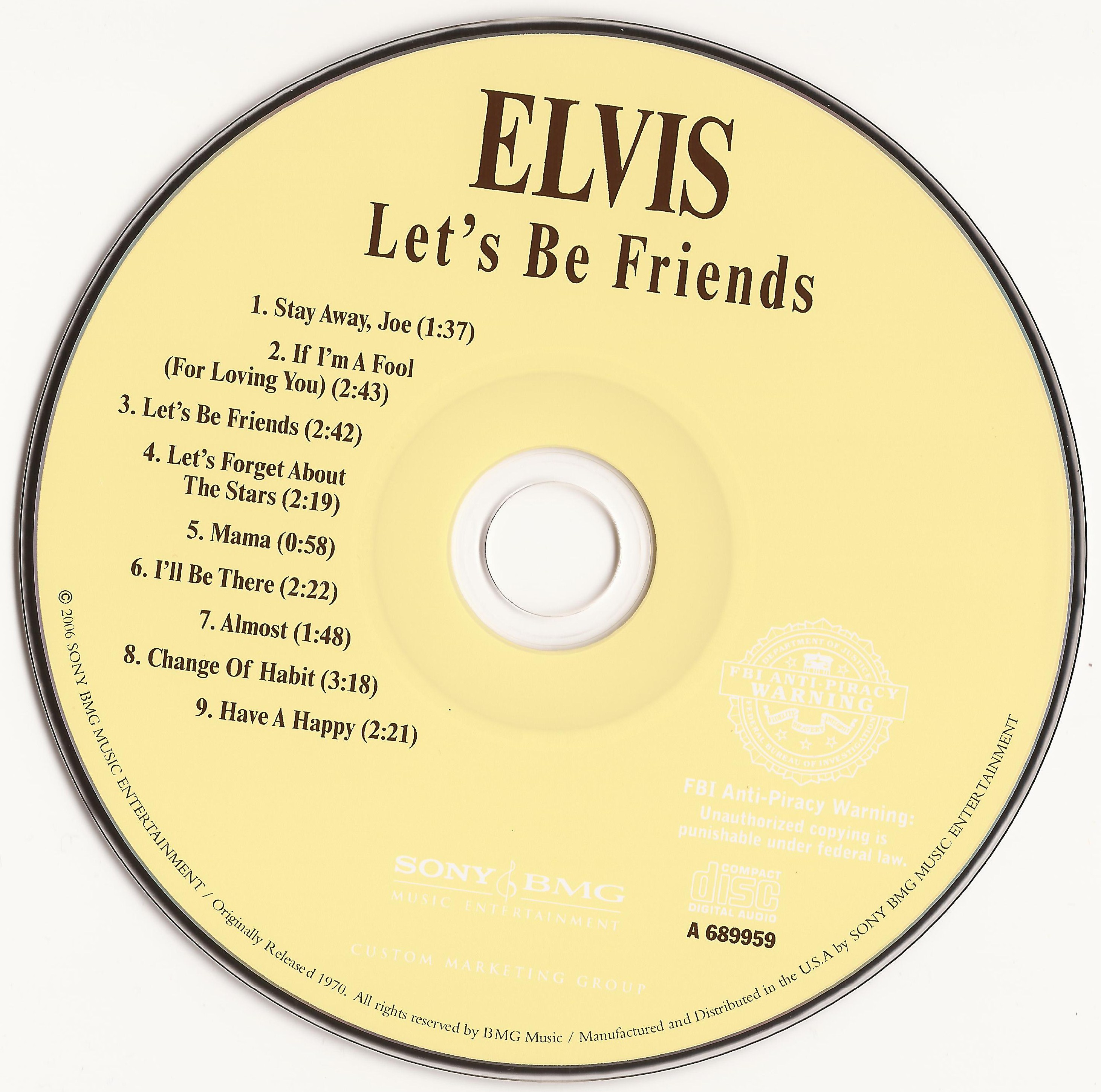 Elvis Presley Lets Be Friends : CD | CD Covers | Cover Century | Over 1 ...